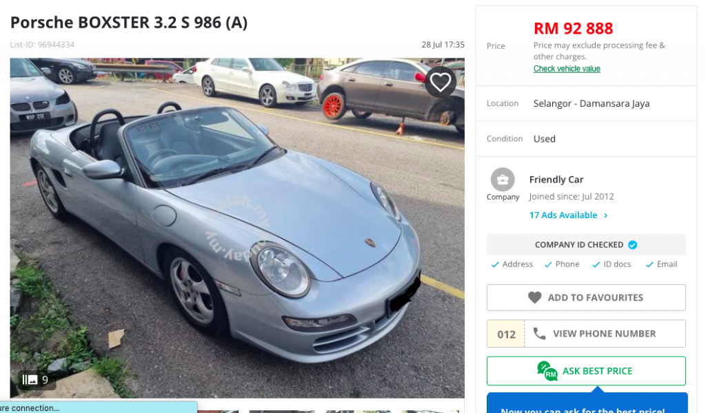 Porsche Boxster 25 Year Old Drop Top Sports Car Review – Mudah Insights